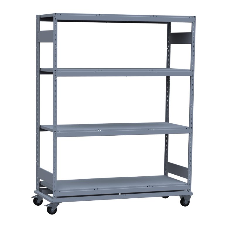 Mobile Shelving,63 1/8W x 24D x 80 1/4H 4-Shelf Unit With Wire Decking ...