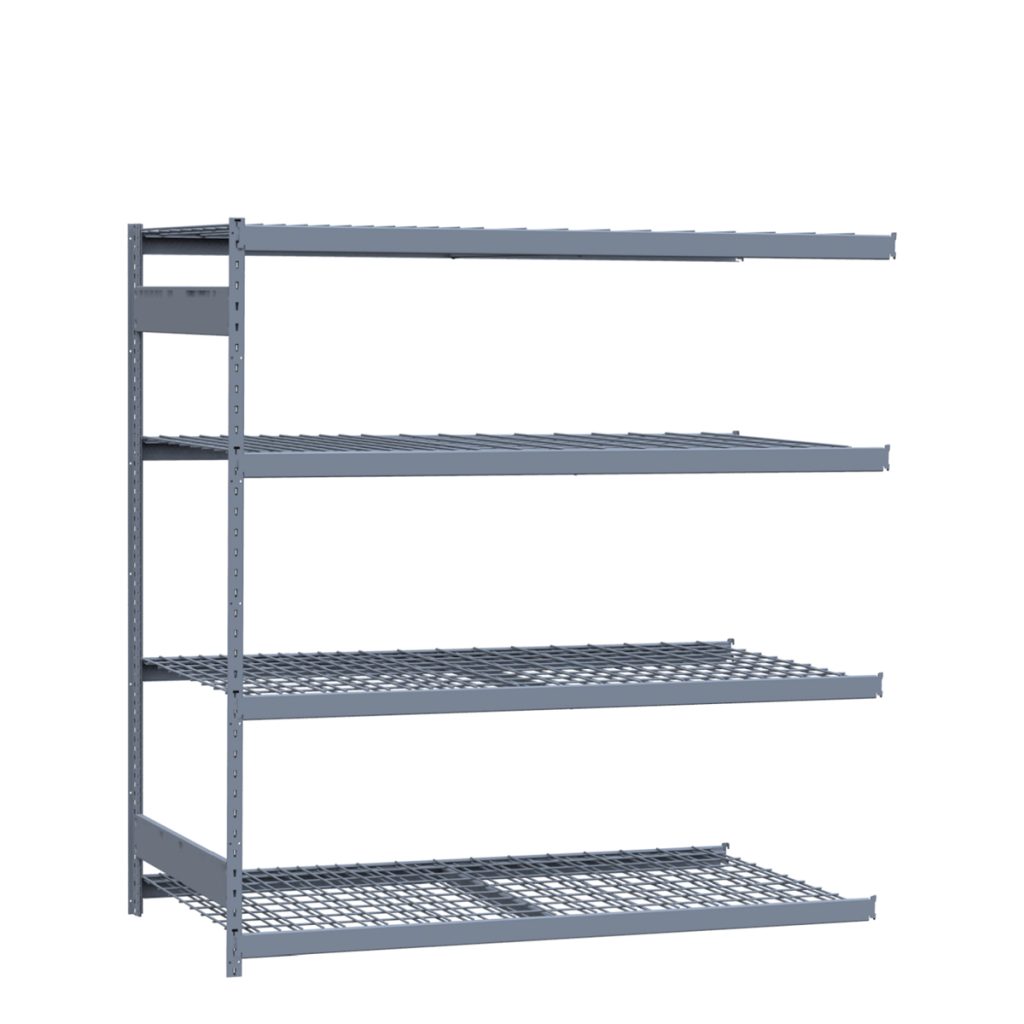 Heavy-Duty Mini-Rack Shelving, 72W x 36D x 75H Adder, 4-Shelf Unit with ...
