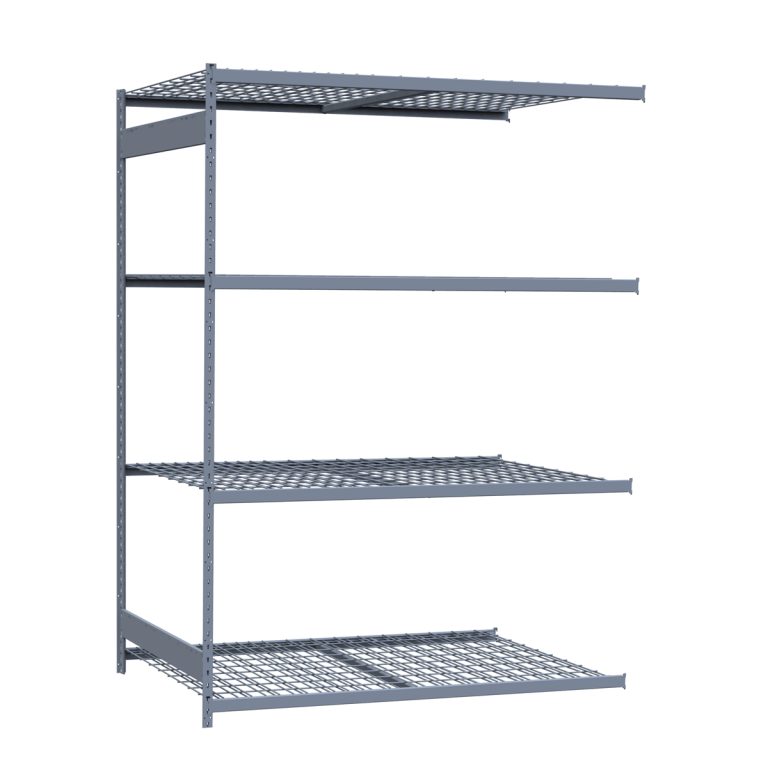 Medium-Duty Mini-Rack Shelving, 72W x 48D x 99H Adder, 4-Shelf Unit ...