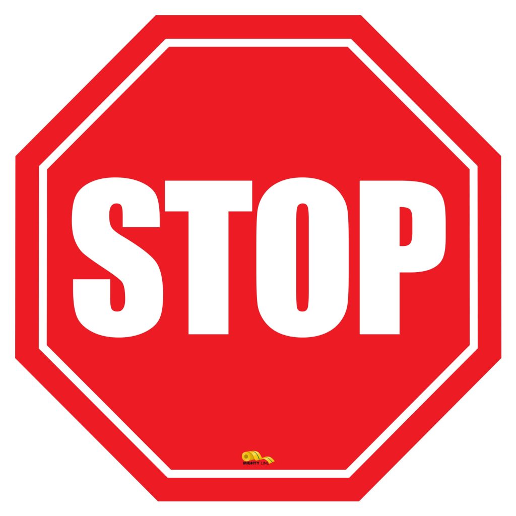 Stop Sign Modern Floor Sign - Floor Marking Sign, 16" - W.W. Cannon, LLC