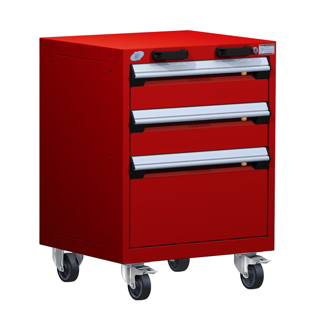 Heavy-Duty Mobile Cabinet (24"W x 27"D x 33 1/8"H), 3 Drawers with ...