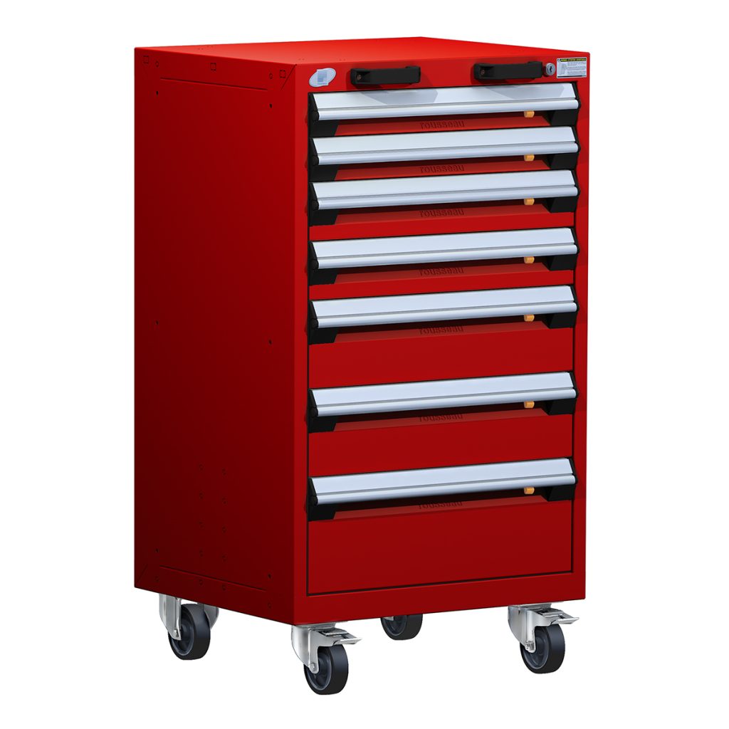 Heavy-Duty Mobile Cabinet (24"W x 27"D x 43 1/8"H), 7 Drawers w/o ...