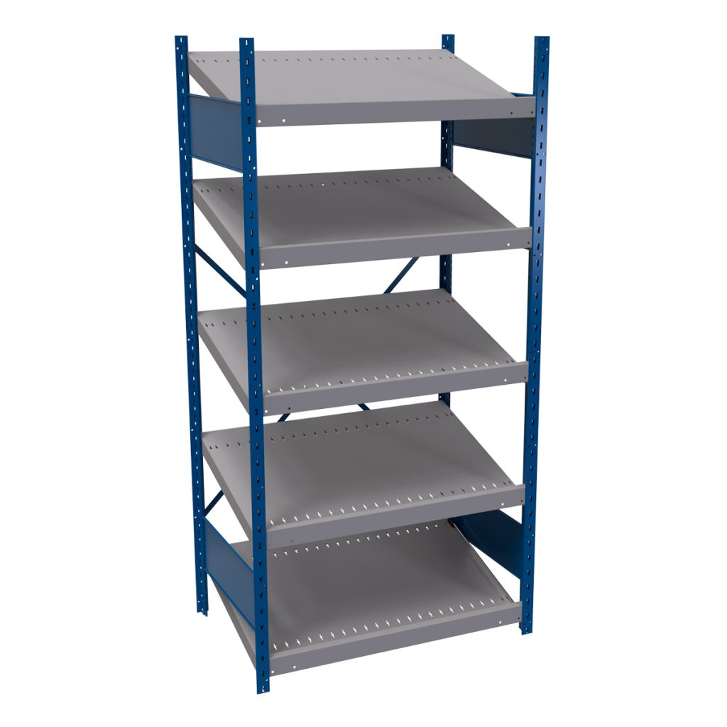 Open Sloped Pick Shelving, 36W x 24D x 75H Standalone Starter, 5-Shelf ...