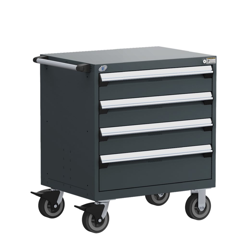 Heavy-Duty Mobile Cabinet (30"W x 27"D x 37 1/2"H), 4 Drawers with ...