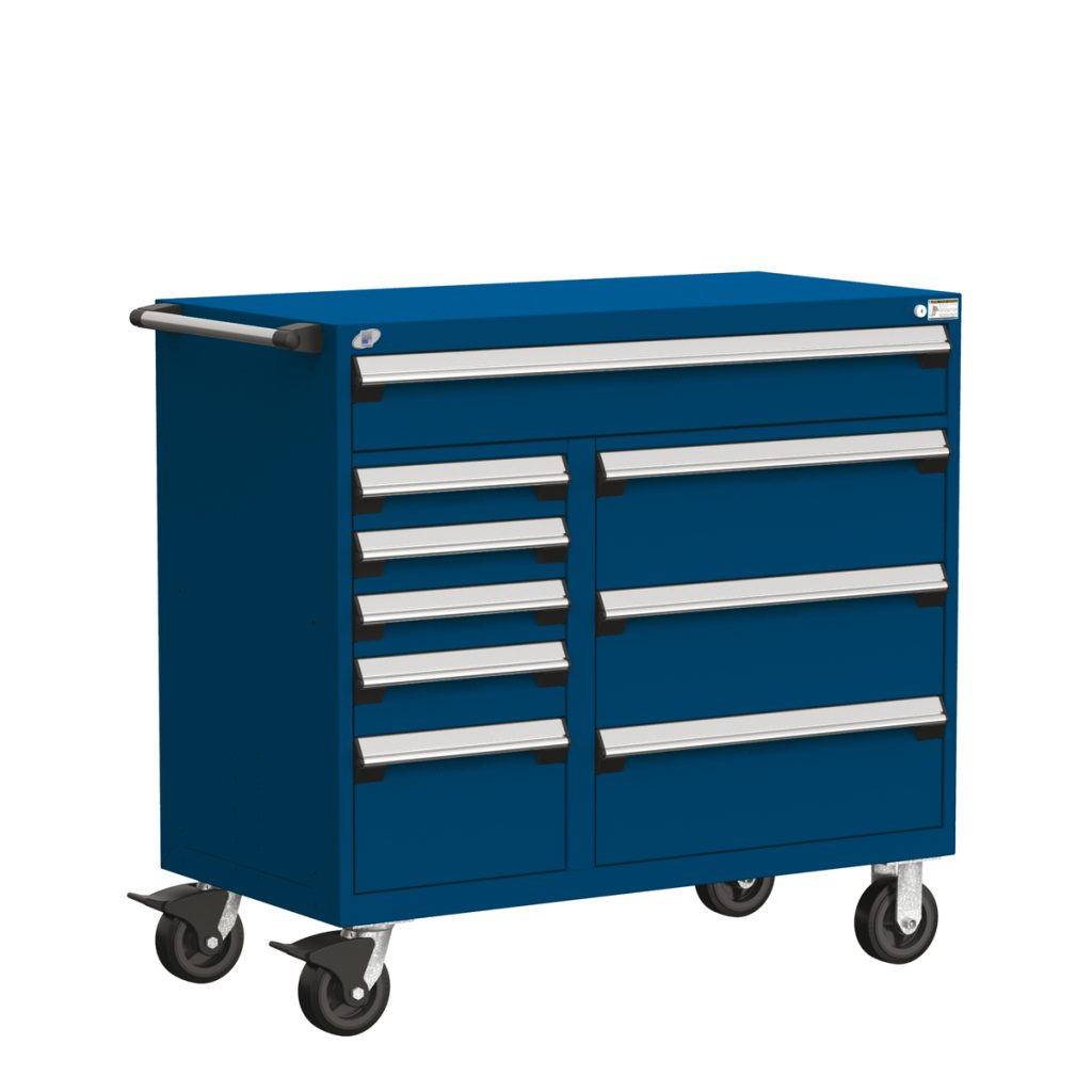 Heavy-Duty Mobile Cabinet, Multi-Drawers (48"W x 24"D x 45 1/2"H), 9 ...